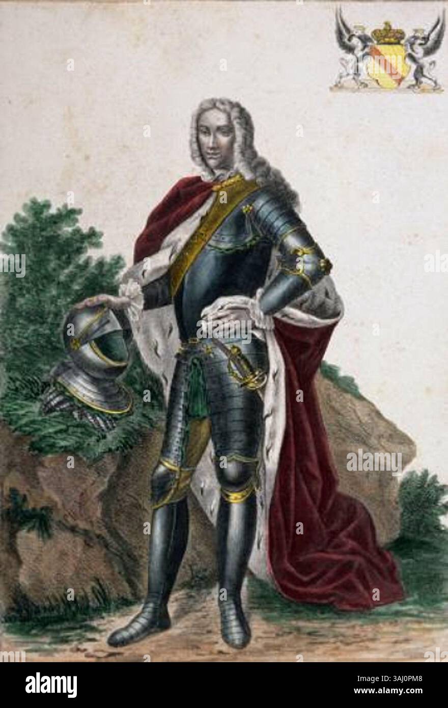This lithograph features Frederick, Hereditary Prince of Baden-Durlach ...