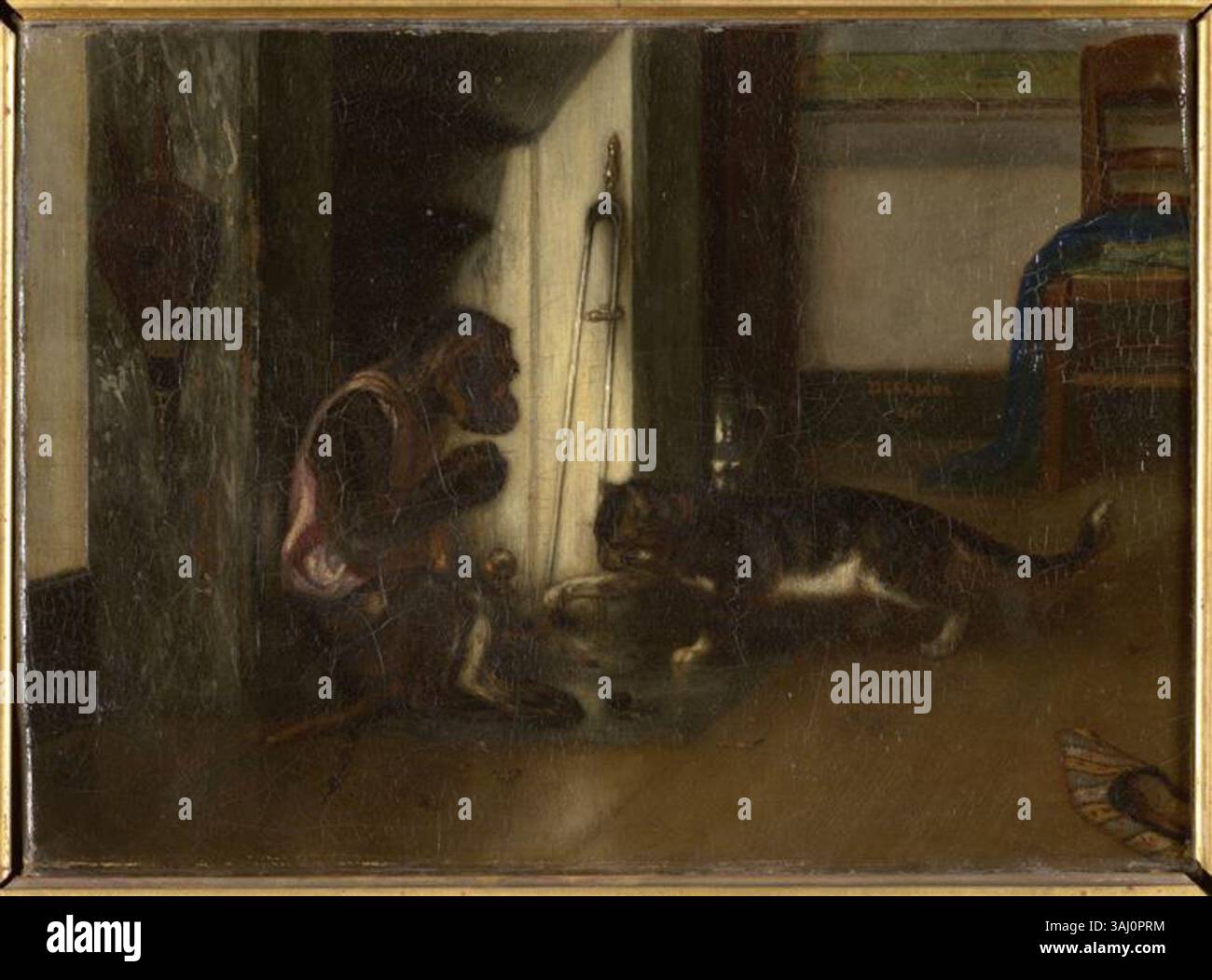 Bertrand et Raton, painted by Decamps in 1846, depicts a dog and its ...