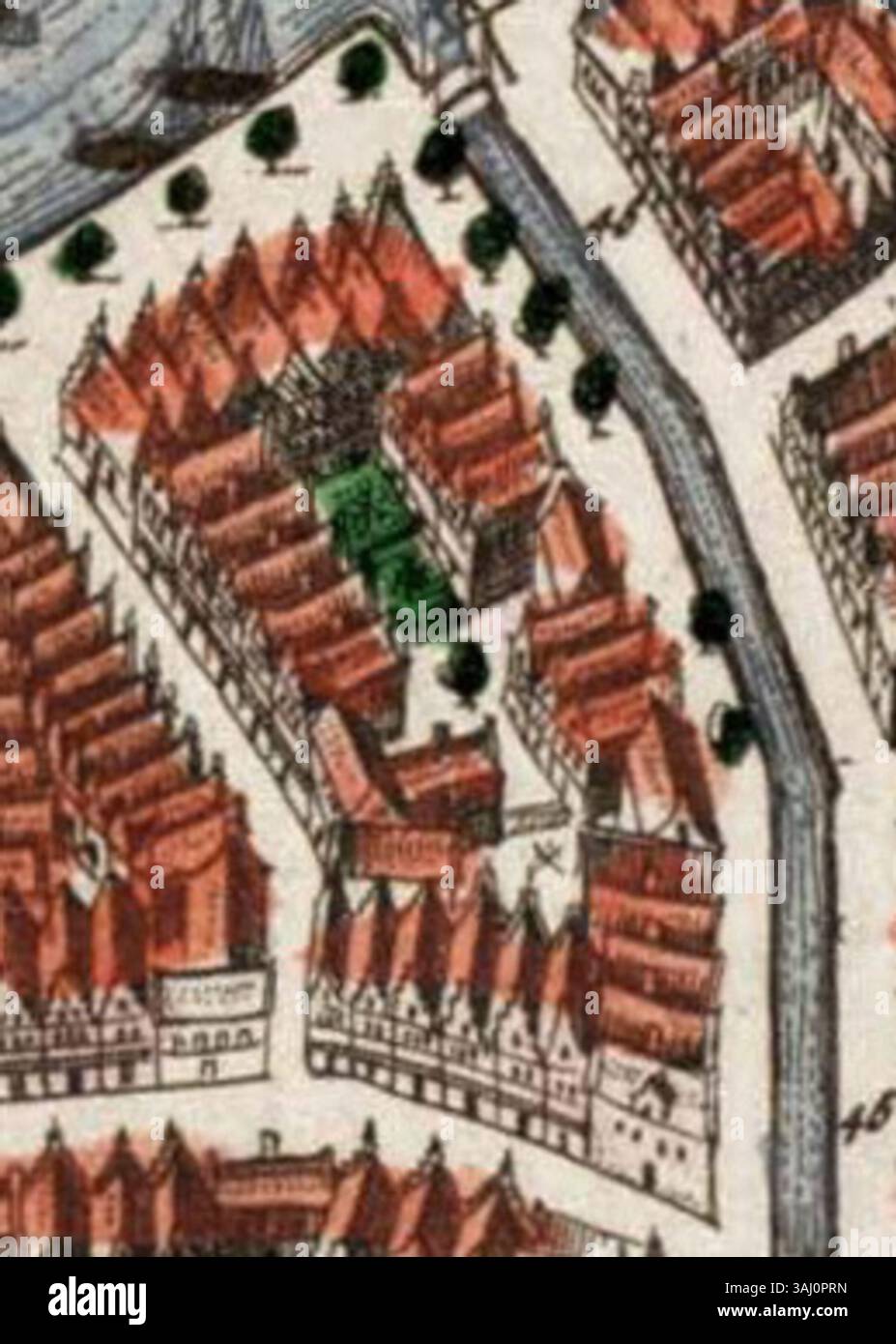 This map from 1646 illustrates the location of the fortified house of ...