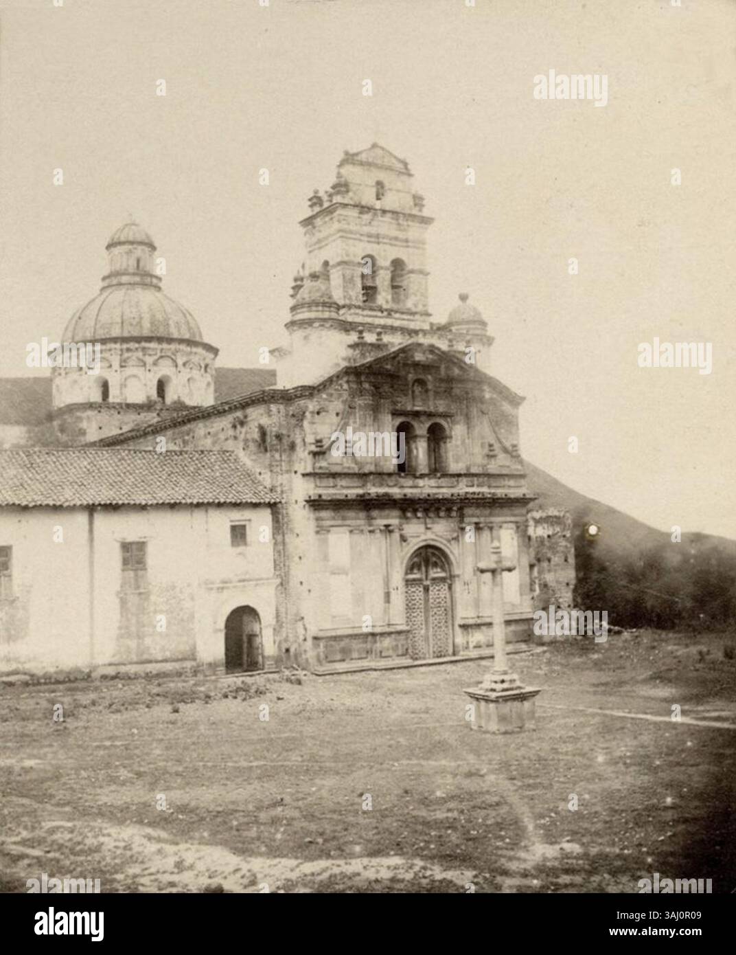 This 1870 photograph shows the Church of Gúapulo in Quito, Ecuador ...