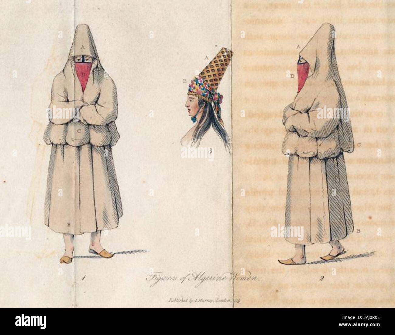 A depiction of Algerine women from 1816 illustrates traditional ...