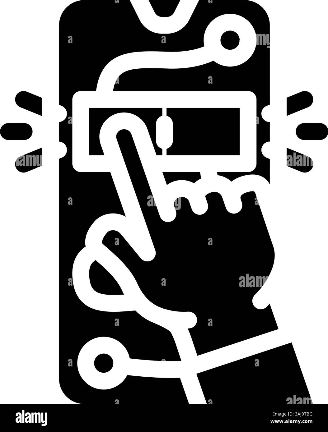 interactive content online learning platform glyph icon vector ...