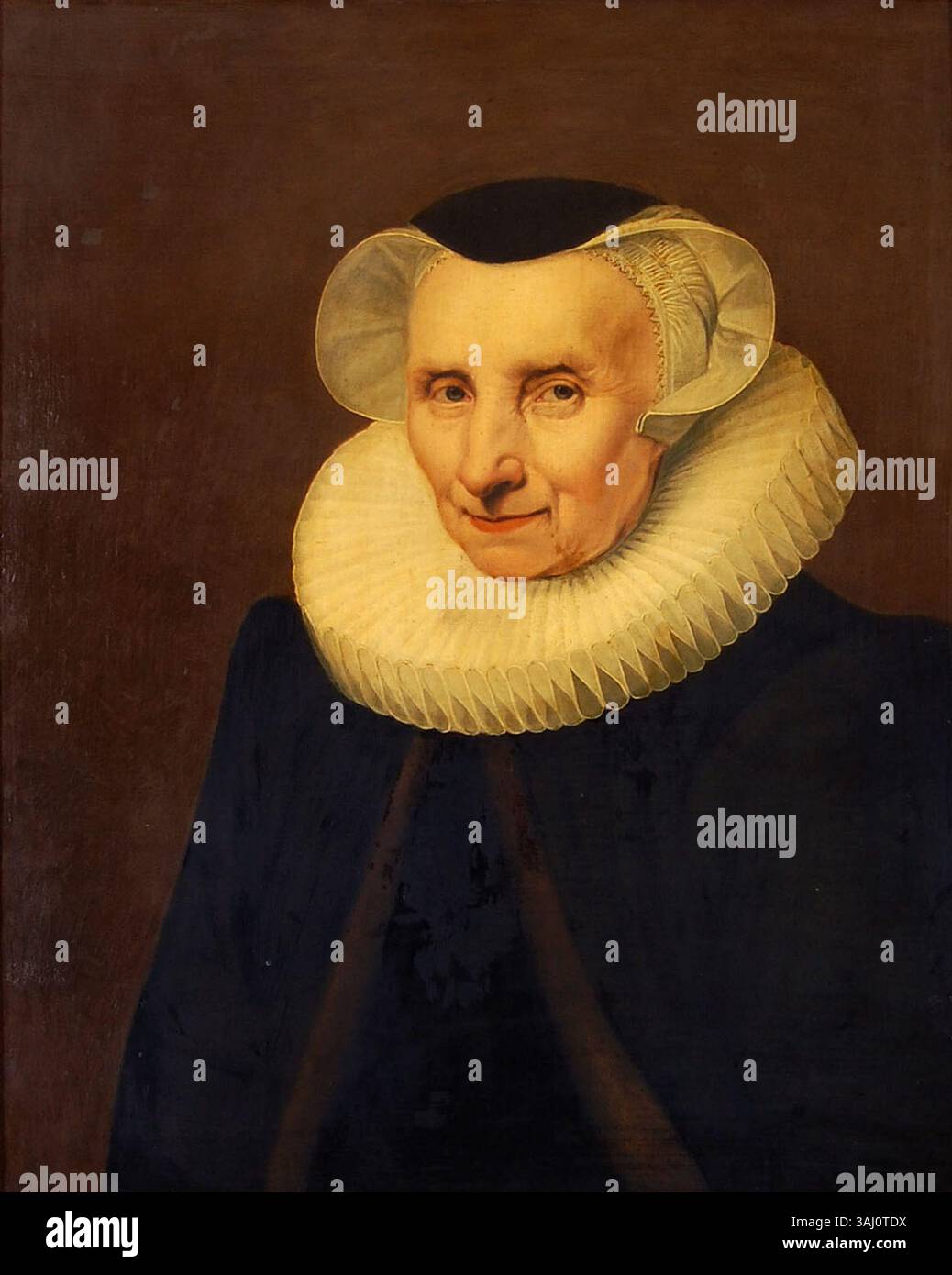 This 18th-century portrait shows Mrs. Van de Haer-van der Does at 80 ...