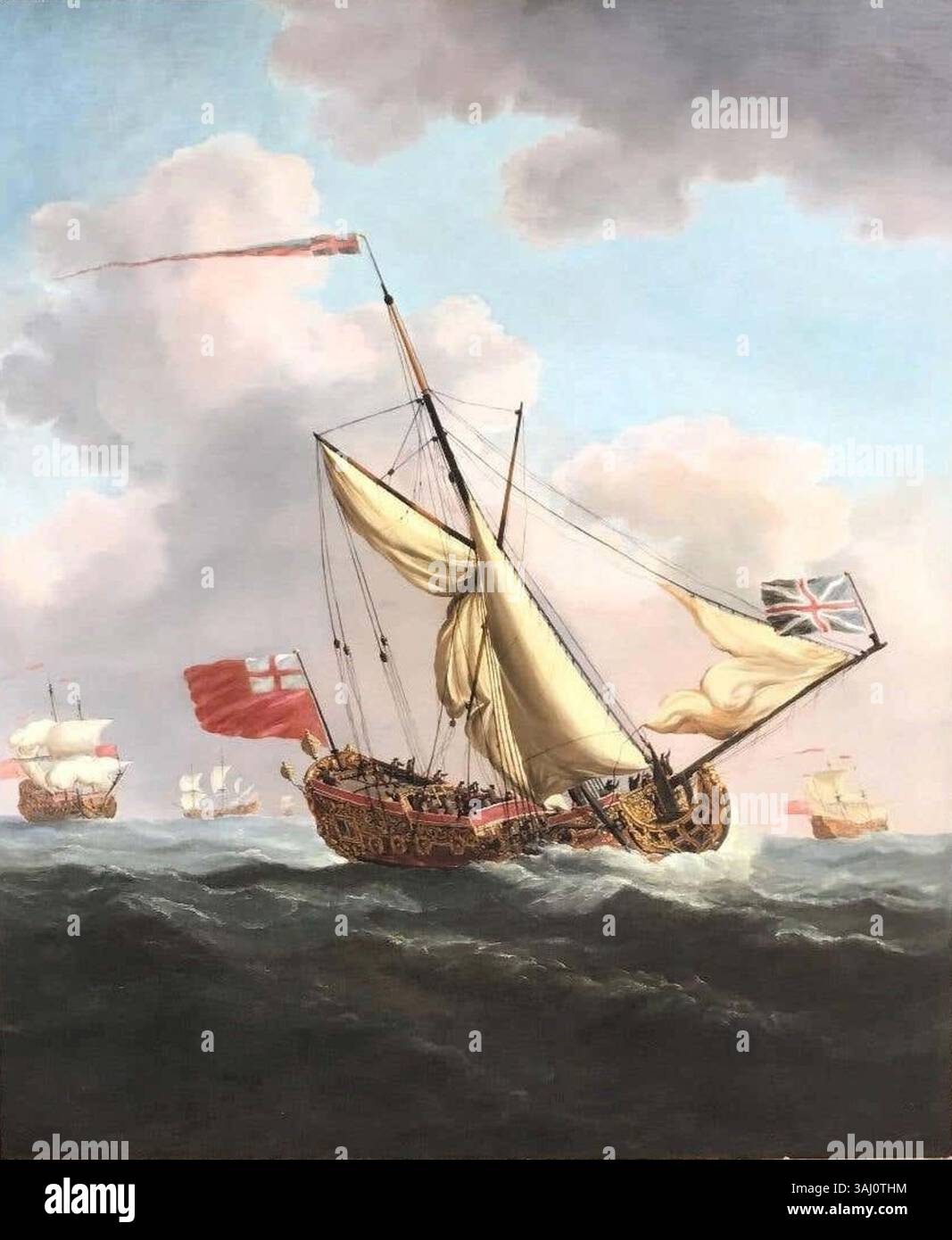 The painting of HMS Henrietta, attributed to Willem van de Velde the ...