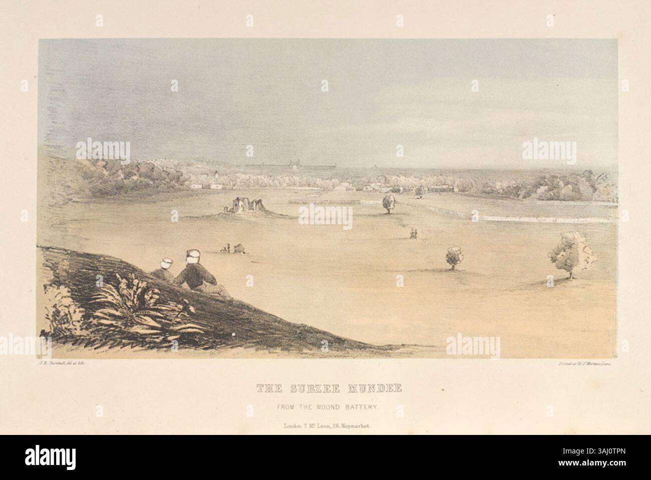 'The Subzee Mundee from the Mound Battery' is a lithograph by Brevet ...