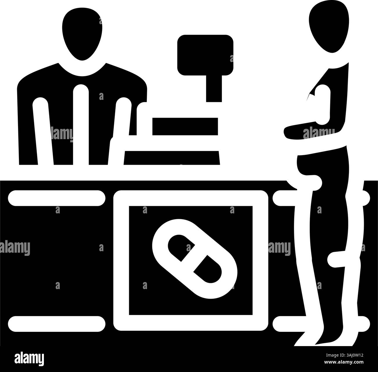 medication counseling pharmacist glyph icon vector illustration Stock ...