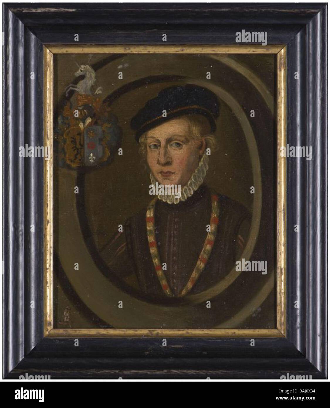 This 1571 oil on copper portrait, attributed to an anonymous artist, depicts Sibolt van Aylva, a ...