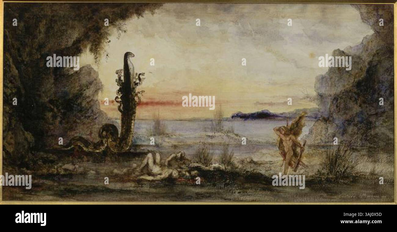 Moreau's 'Hercule et l'Hydre de Lerne' depicts the mythological battle ...