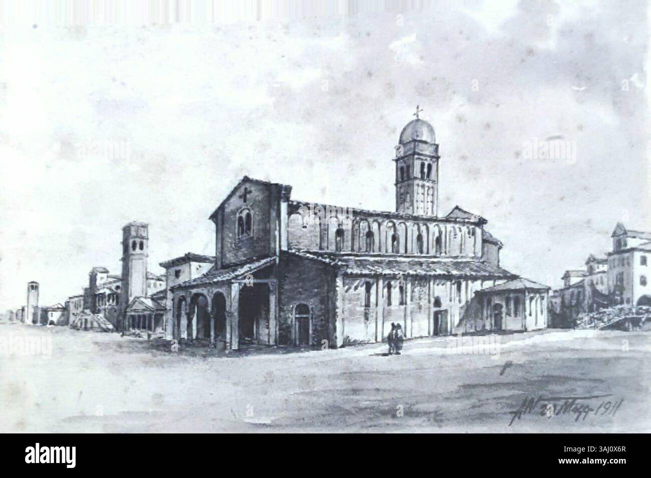 Graphic reconstruction of San Giacomo by Aristide Naccari, showcasing ...