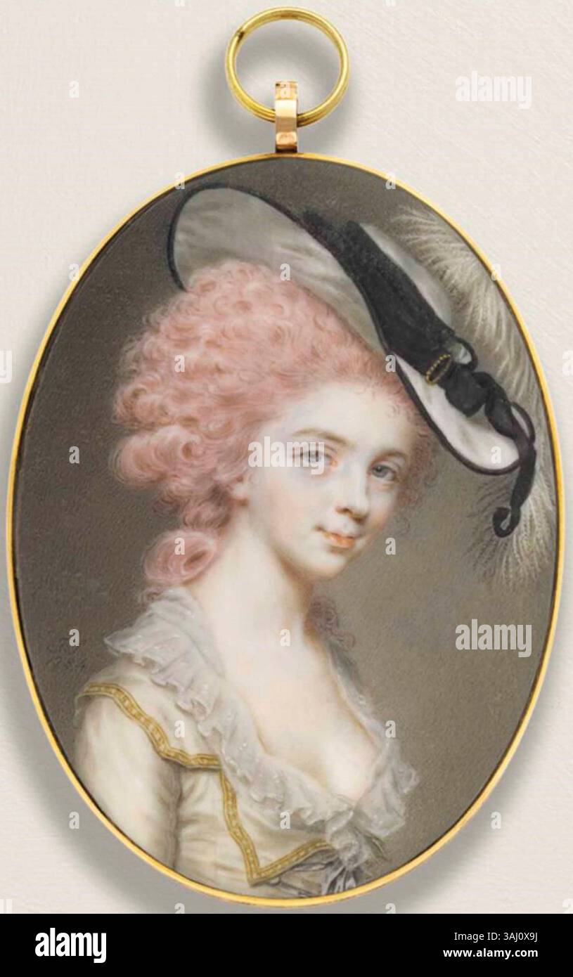 This miniature portrait by John Smart, painted in 1784, depicts Mary ...