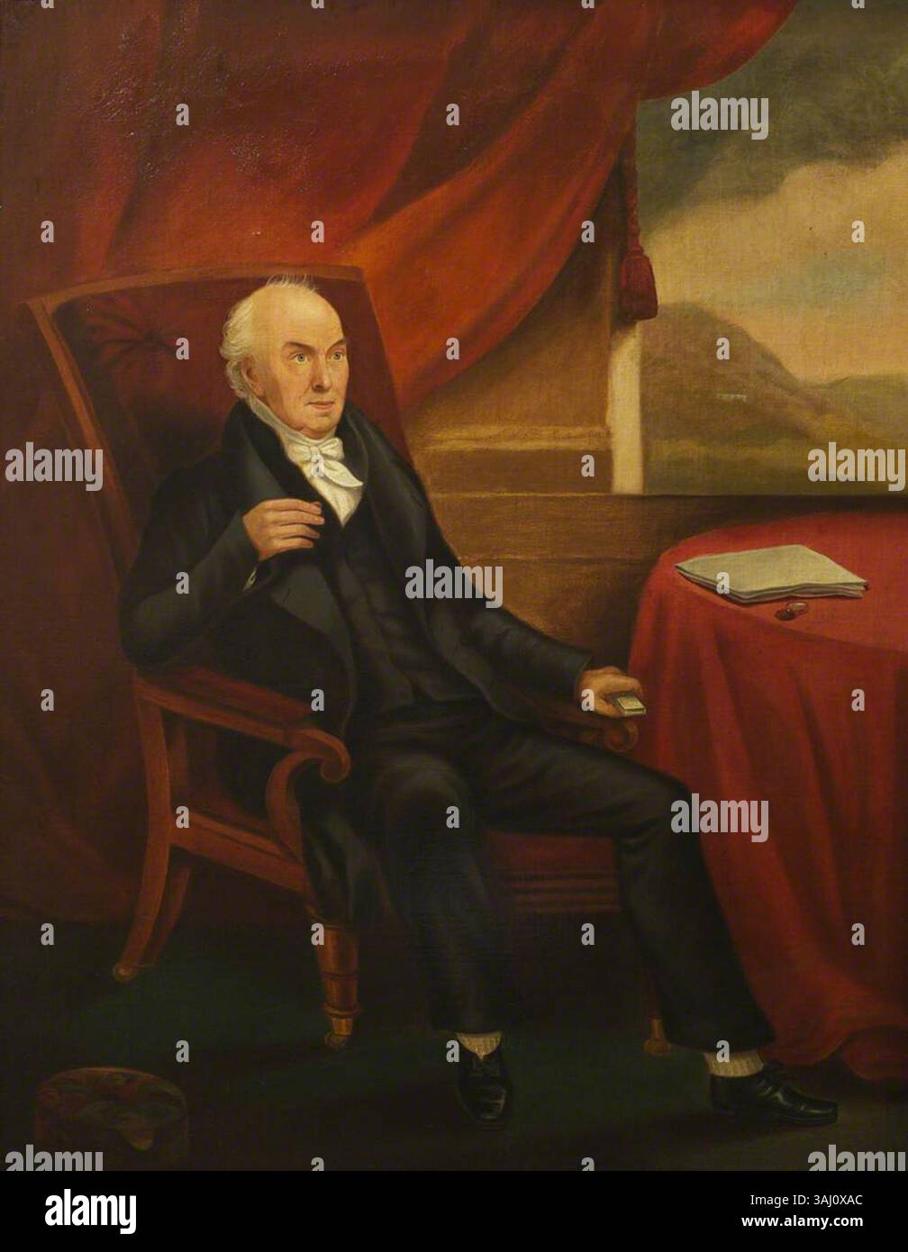 This portrait, painted between 1800 and 1899, captures an unknown ...