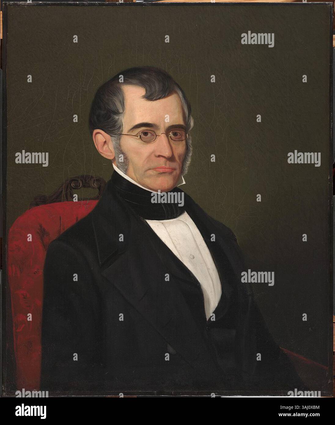 This circa 1850 oil on canvas portrait of The Reverend Charles Brooks, painted by an anonymous ...