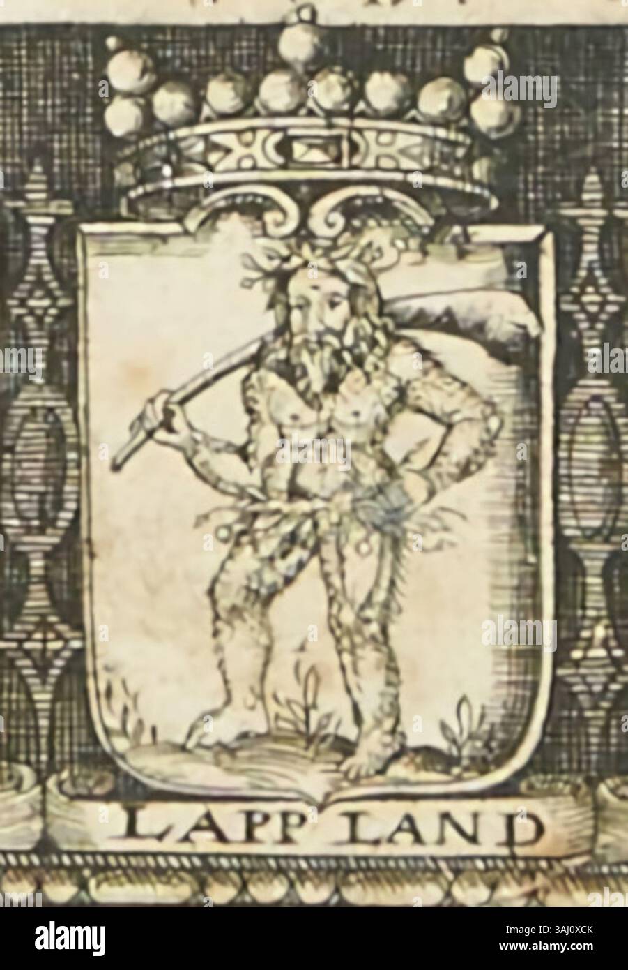 This 1618 artwork shows the coat of arms of Lapland, featured in the ...