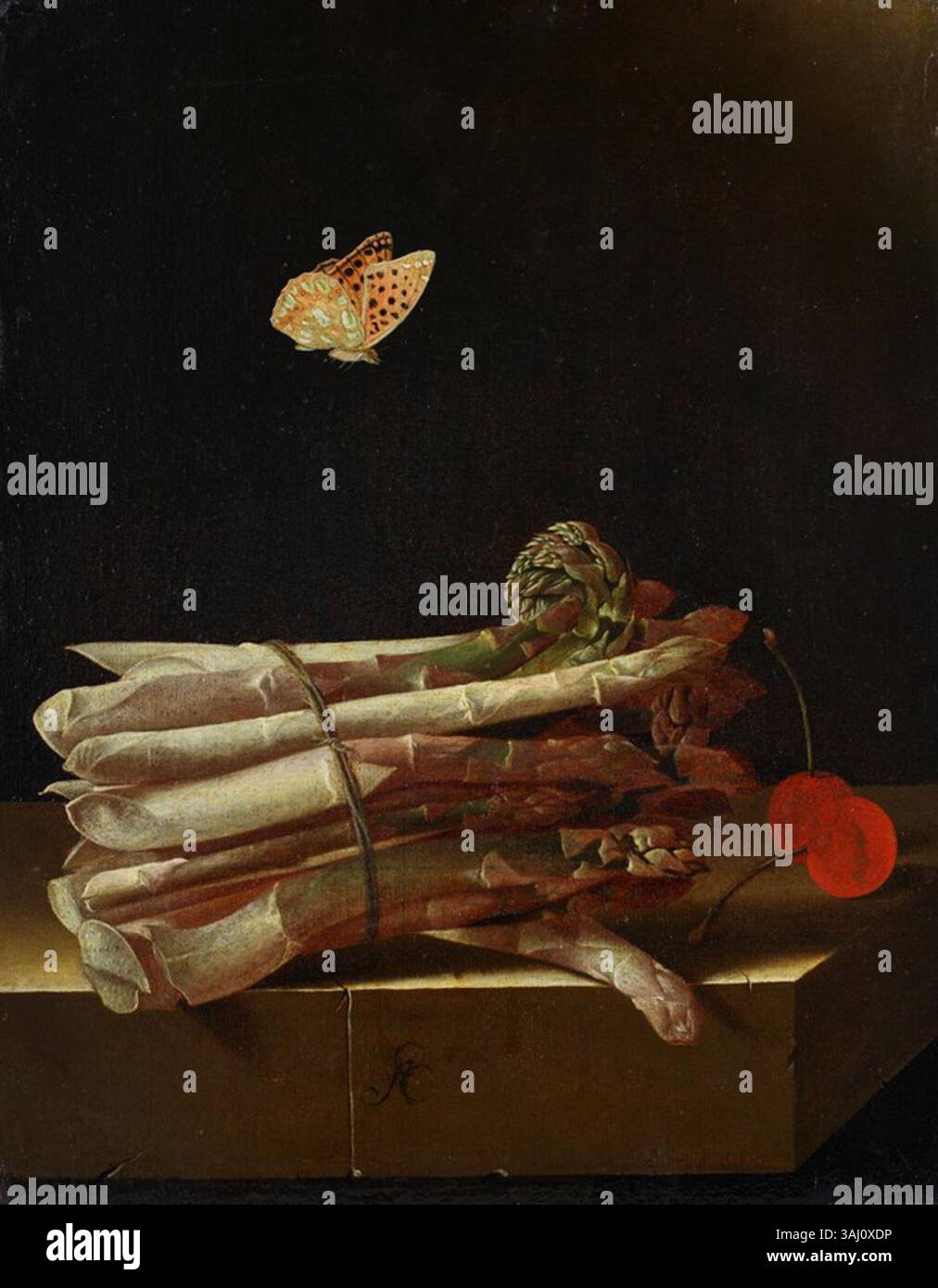 Adriaen Coorte's 1694 still life 'Asparagus with Cherries and a ...