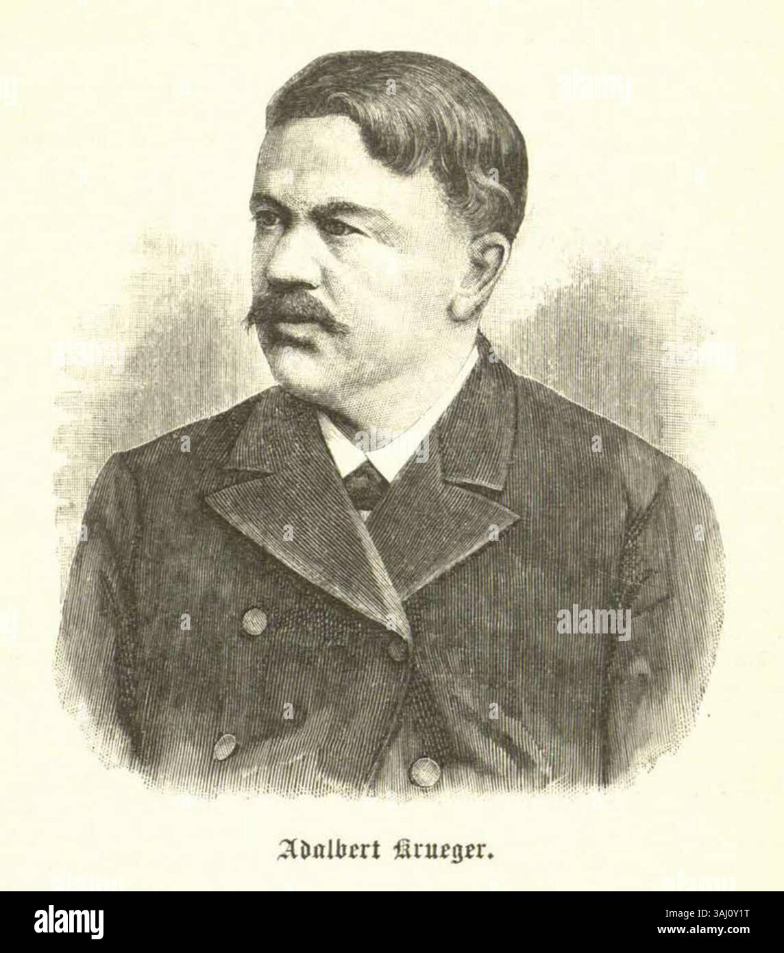 A painting by Adalbert Krueger, dated 1897, showcasing the artist's ...