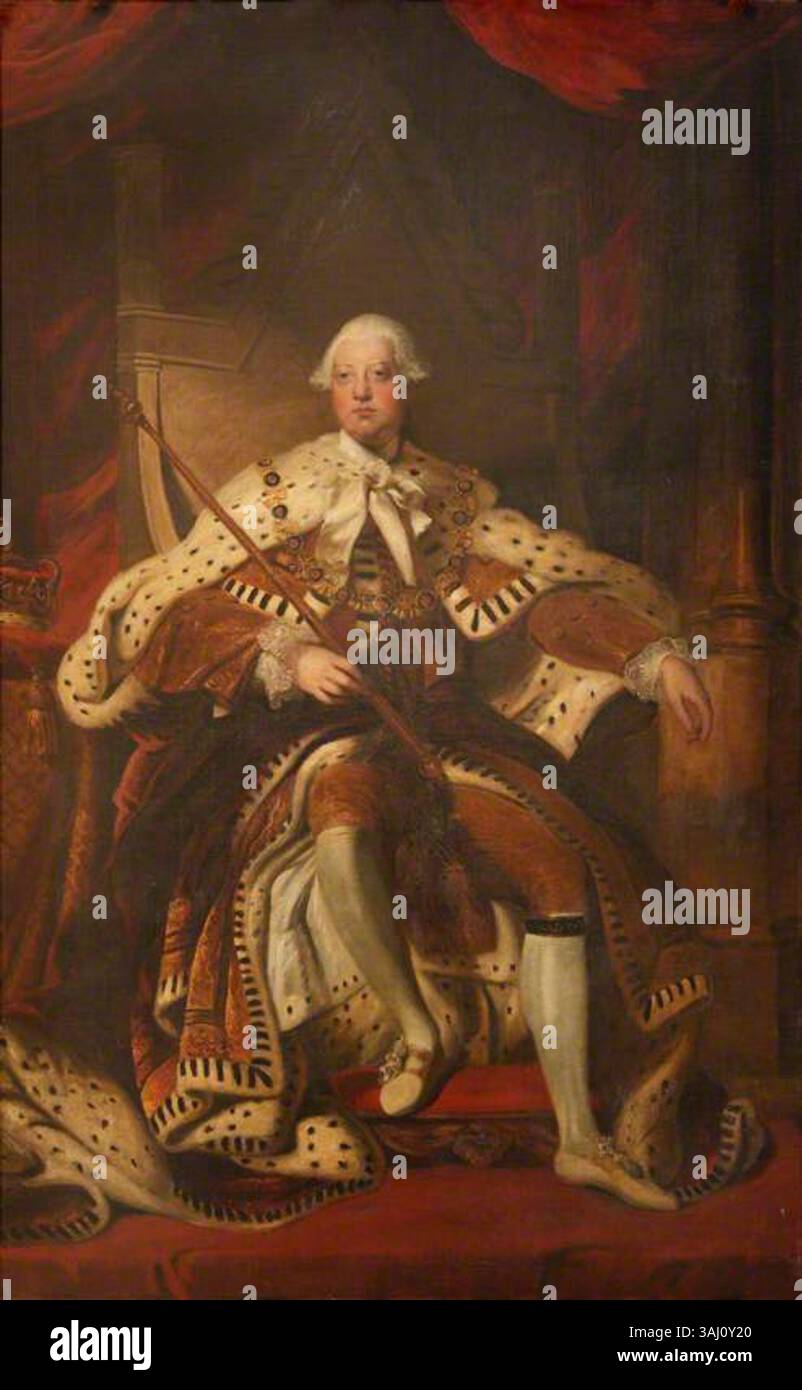 This portrait, painted in the studio of Joshua Reynolds, depicts King ...