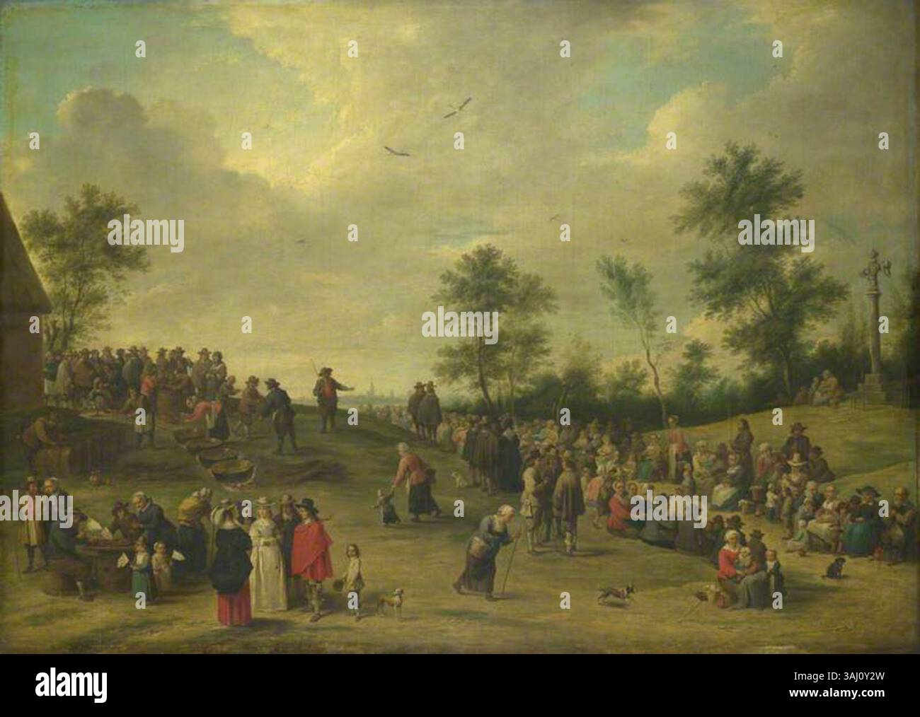 A painting after David Teniers II, depicting a country festival near ...