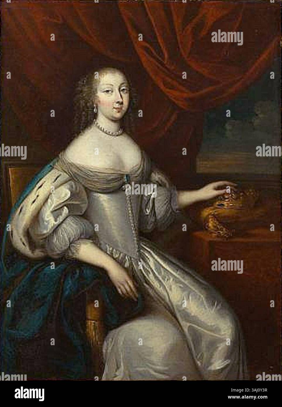 Attributed to a follower of Pierre Mignard, this 17th-century oil painting depicts Marguerite de ...
