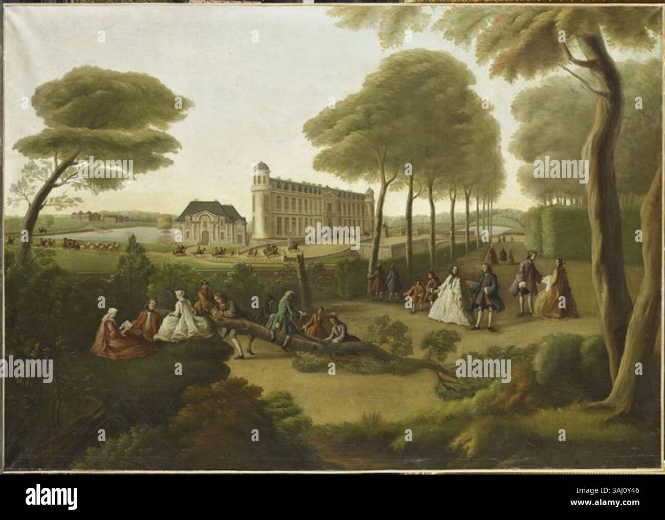 This 1739 painting by Jacques Rigaud depicts the Château de Chantilly ...