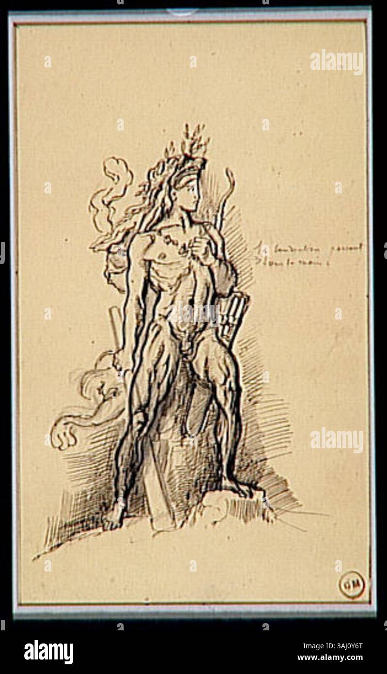 'Etude pour Hercule et l'Hydre de Lerne' is a study by Gustave Moreau ...