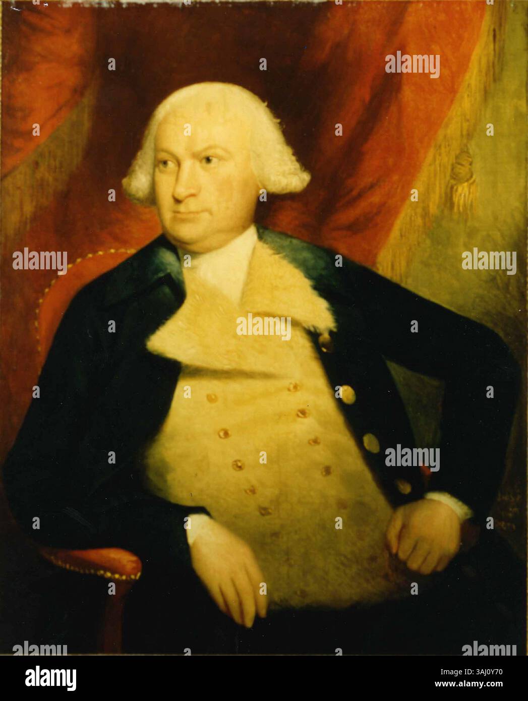 This 1785 portrait of Oliver Ellsworth, painted by Ralph Earl, depicts ...