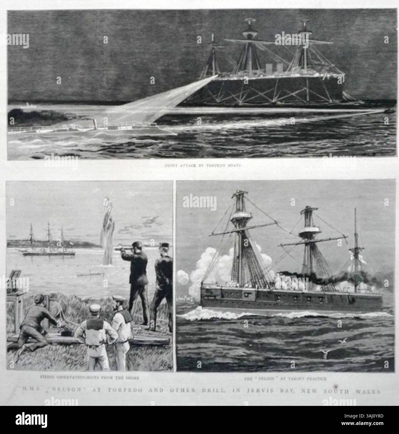 An illustration from The Graphic on February 11, 1888, depicts HMS ...