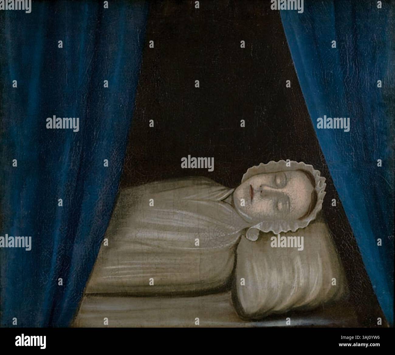 A posthumous death portrait of Elizabeth Royall, created by Joseph ...