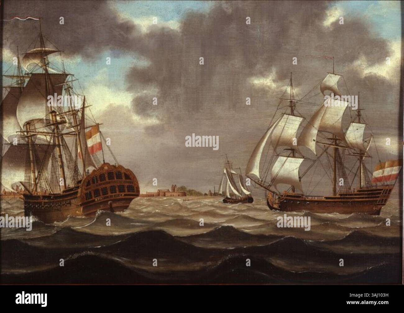 This painting shows the return ship 'Popkensburg' of the Middelburg ...