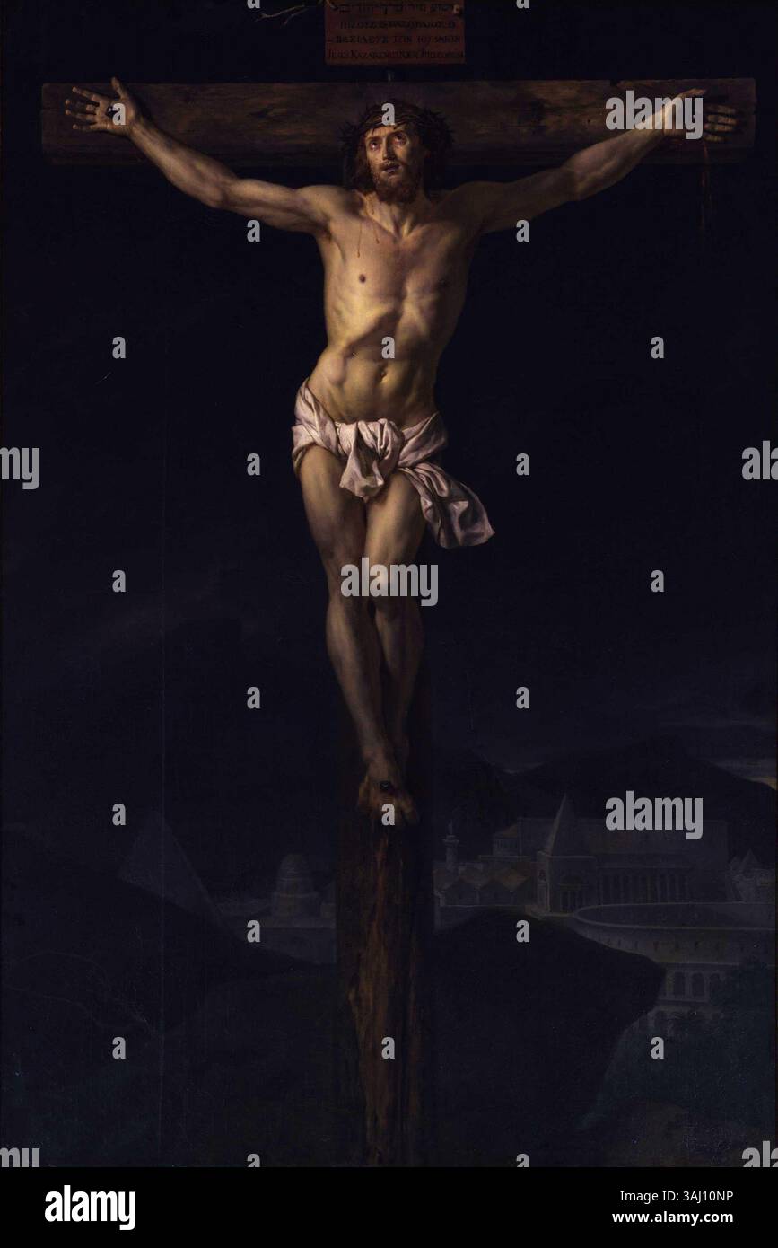Jacques-Louis David's 'Le Christ en croix' (1782) portrays the crucifixion of Jesus Christ. This ...