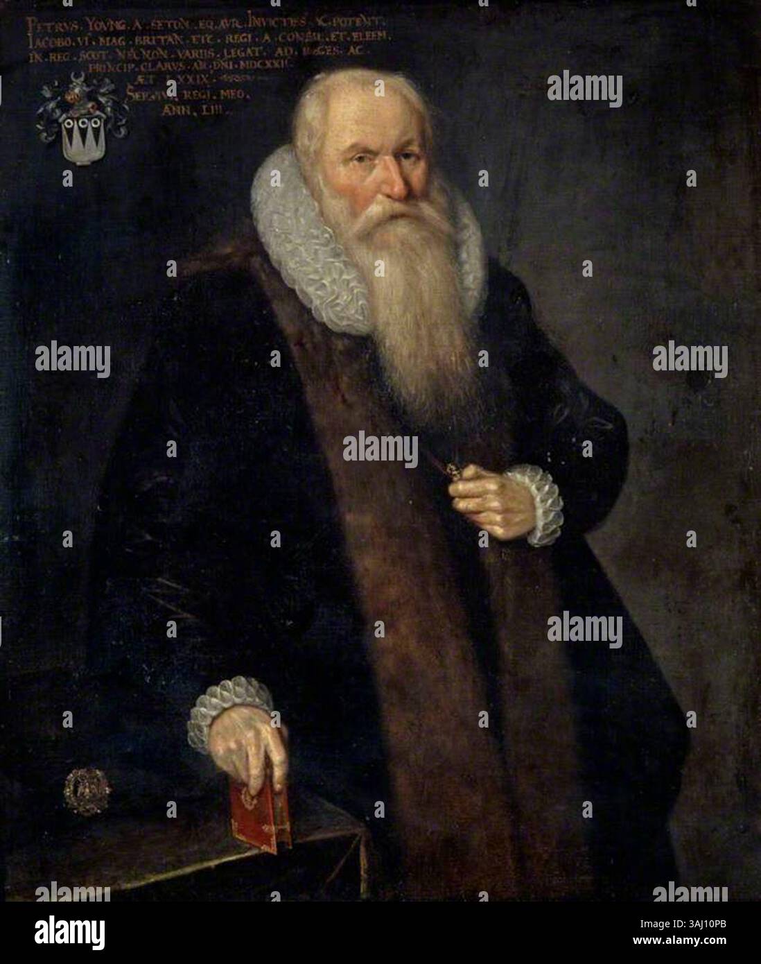 This 1622 portrait depicts Sir Peter Young (1544-1628), tutor to James ...