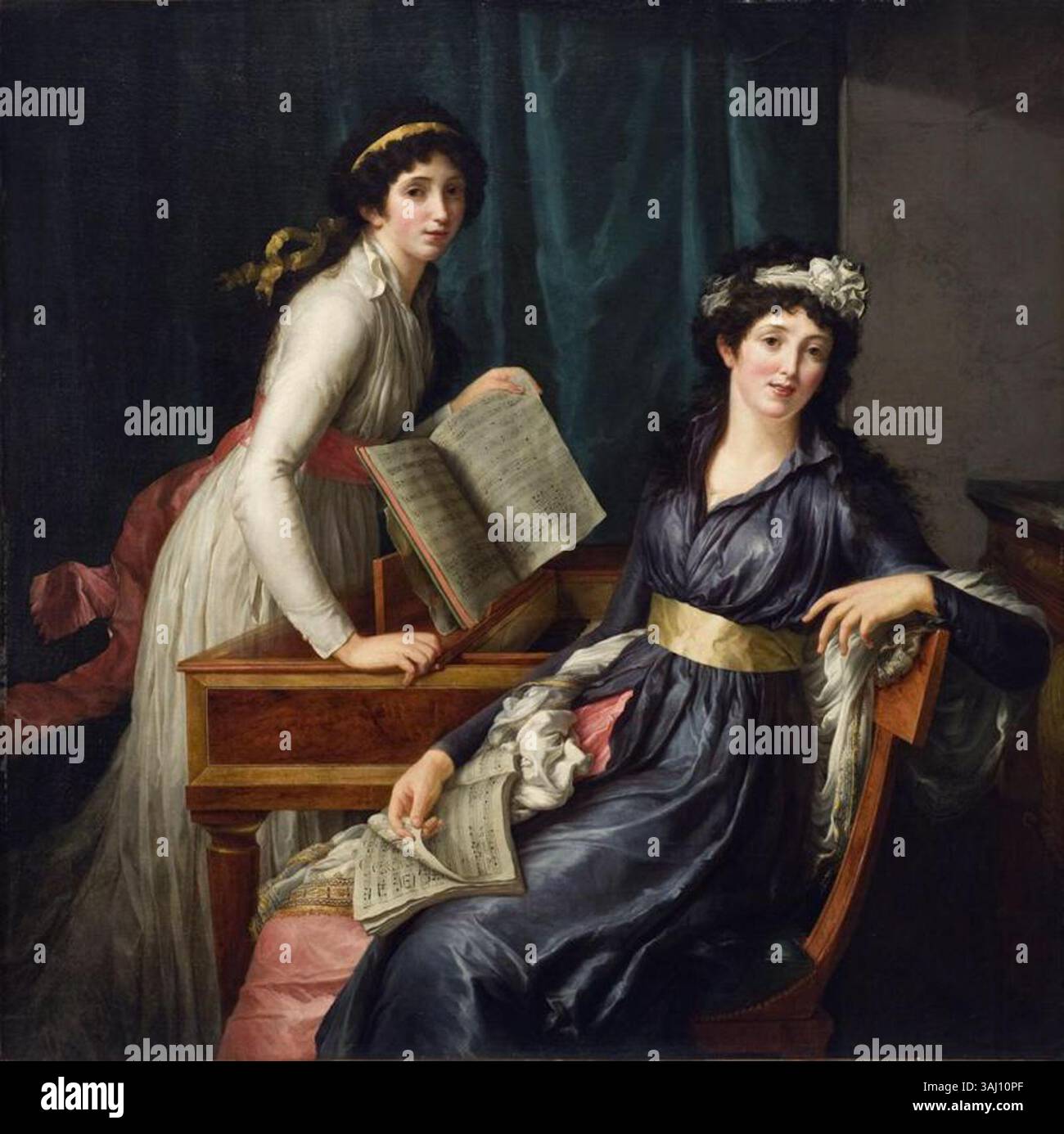 Pauline Auzou's 1796 oil painting, 'Two Women Making Music,' showcases ...