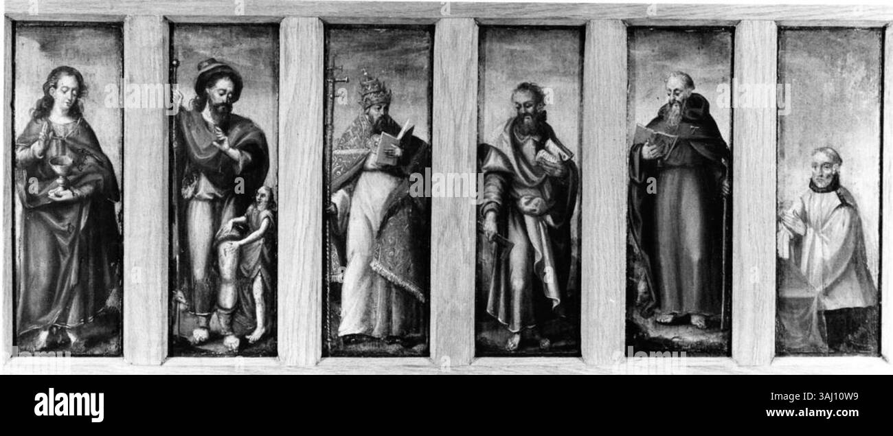 A polyptych painting from the 16th century, depicting Saint John the ...