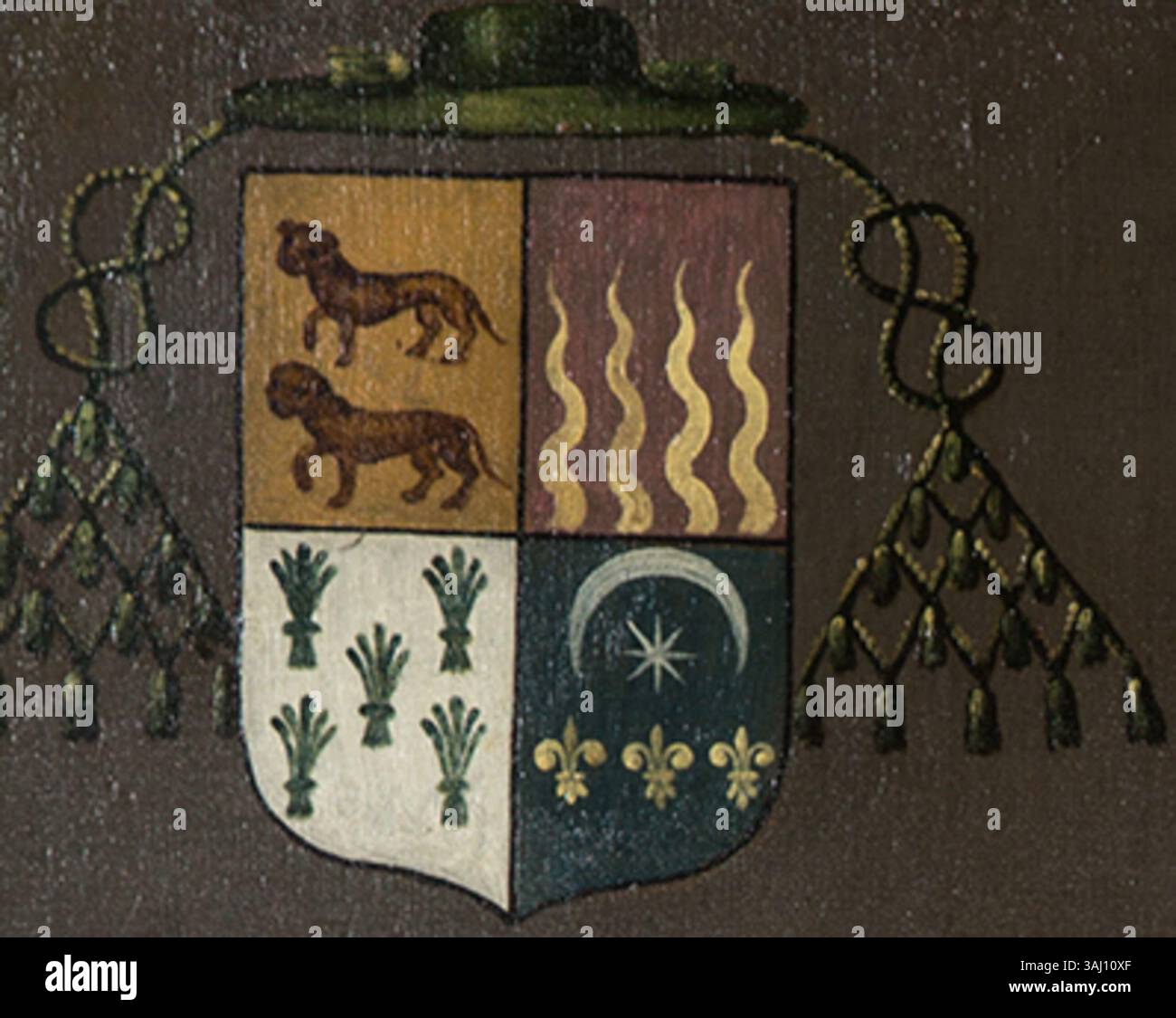 The painting portrays the coat of arms of Diego Osorio de Escobar y ...