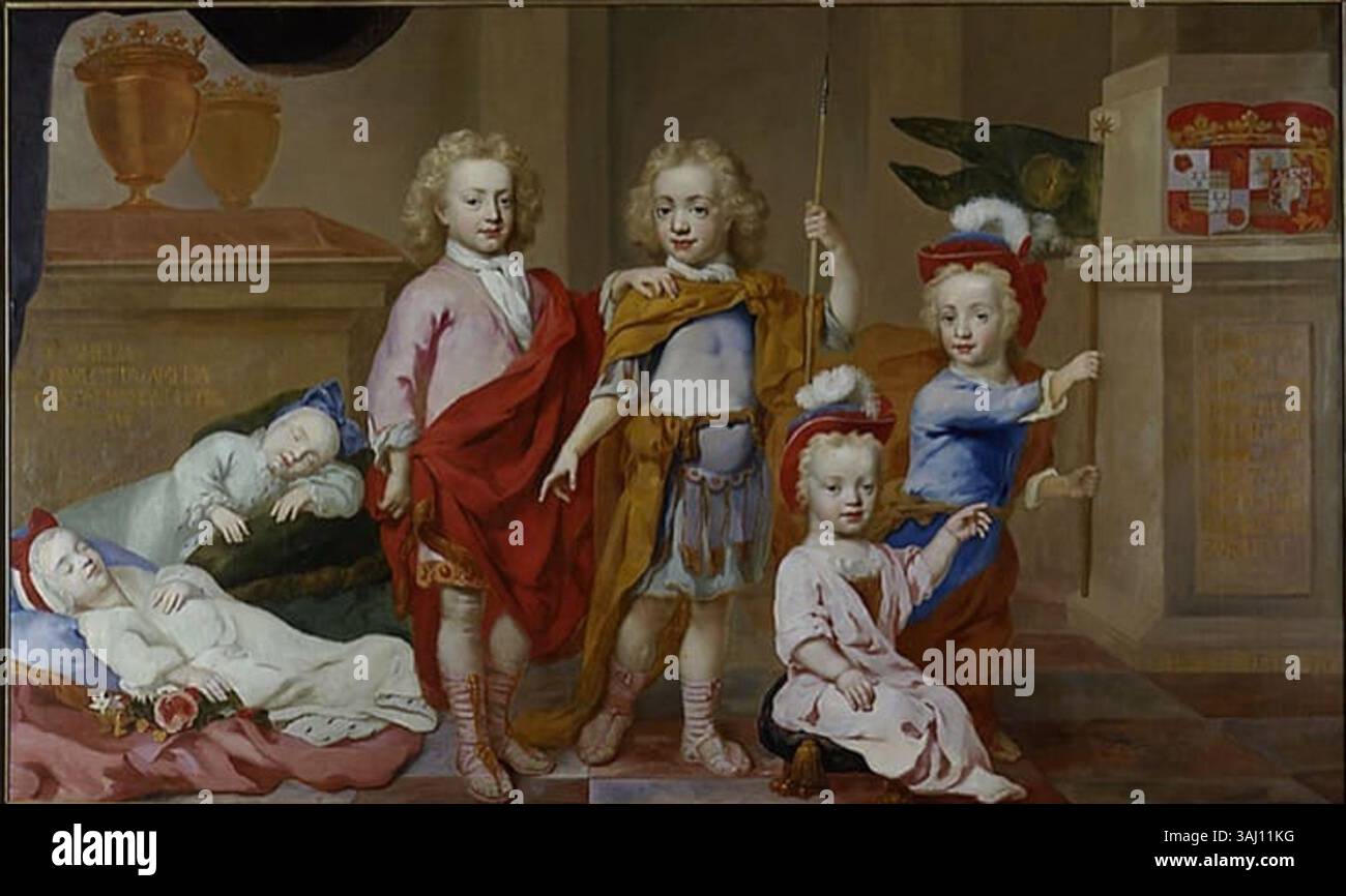 A 1701 painting by Hans Hinrich Rundt depicting the children of Count ...