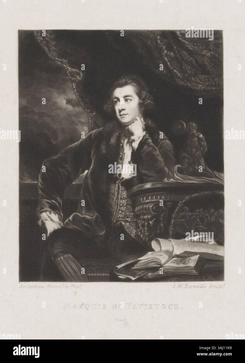 Mezzotint print after Sir Joshua Reynolds depicting Francis Russell ...