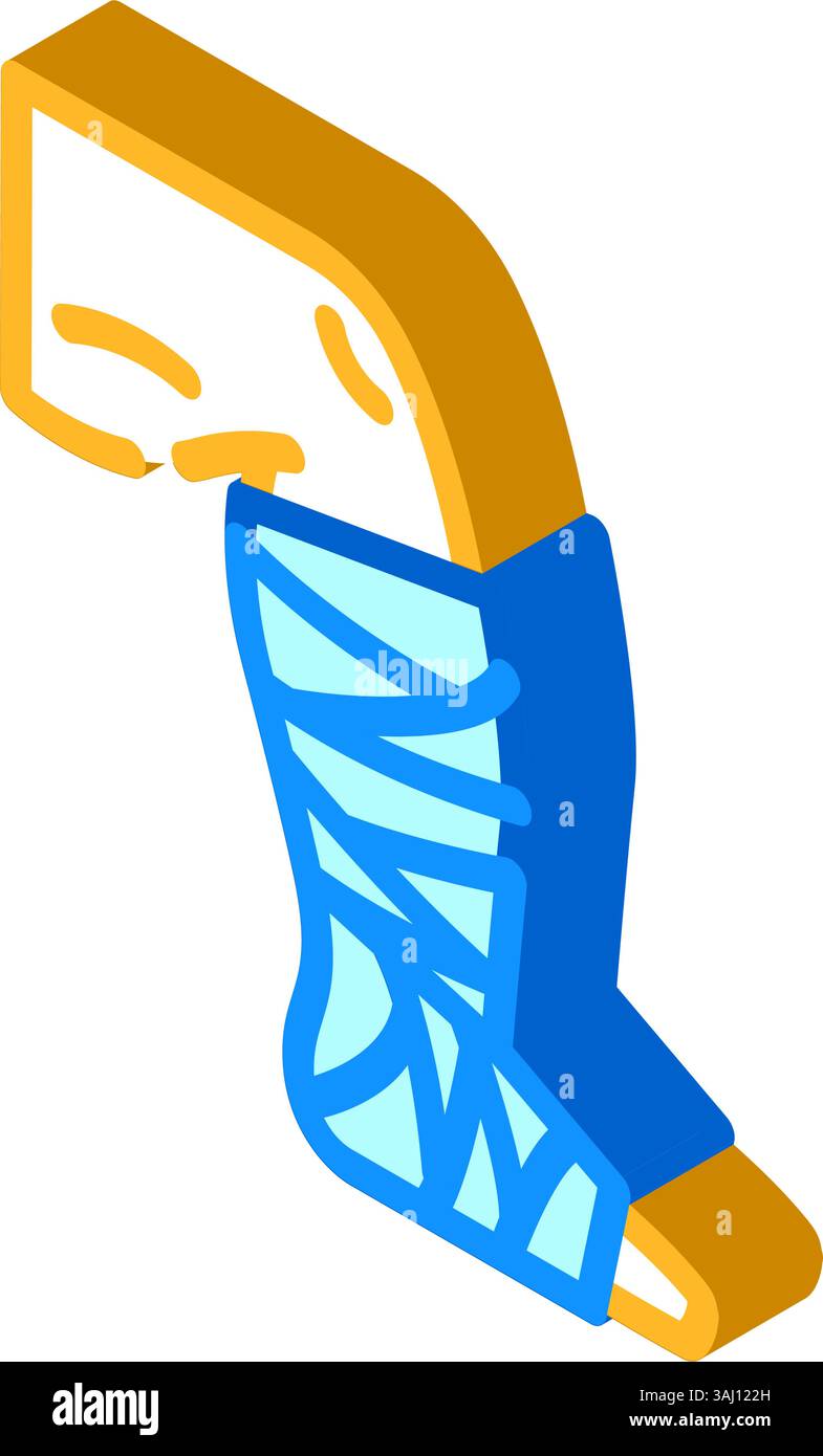 leg cast fracture injury isometric icon vector illustration Stock ...