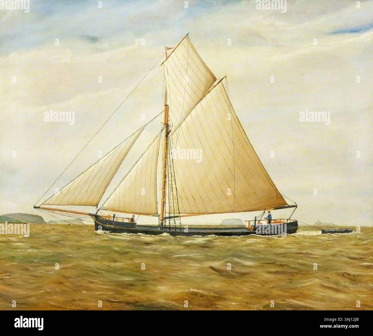 John Pockett’s 1908 painting captures the Severn Trow 'Spry' navigating ...