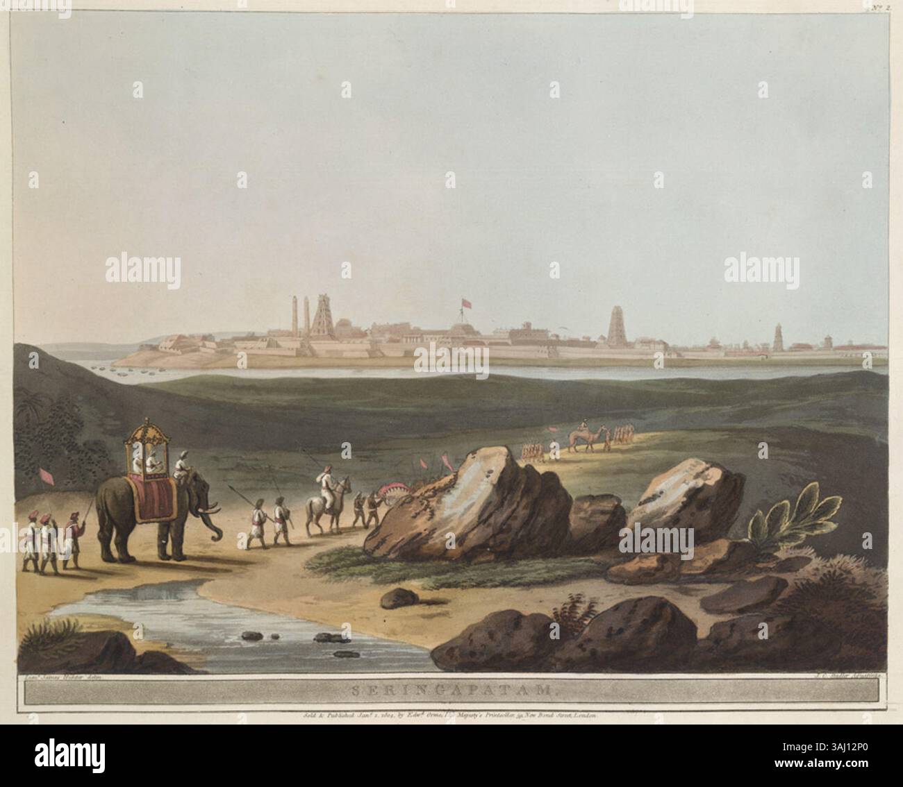 This print from 'Picturesque Scenery in the Kingdom of Mysore' shows ...