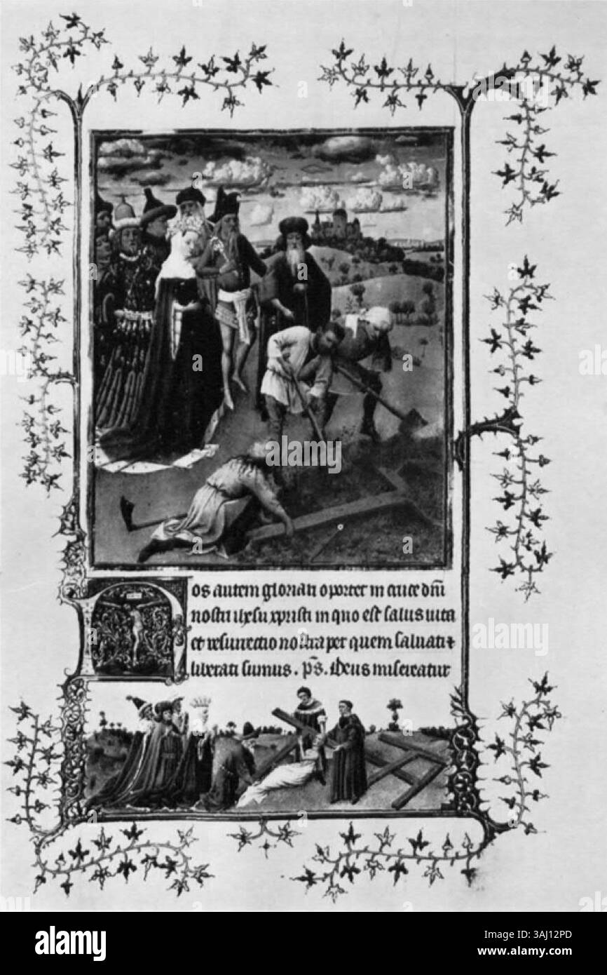 A miniature painting depicting the discovery of the True Cross ...