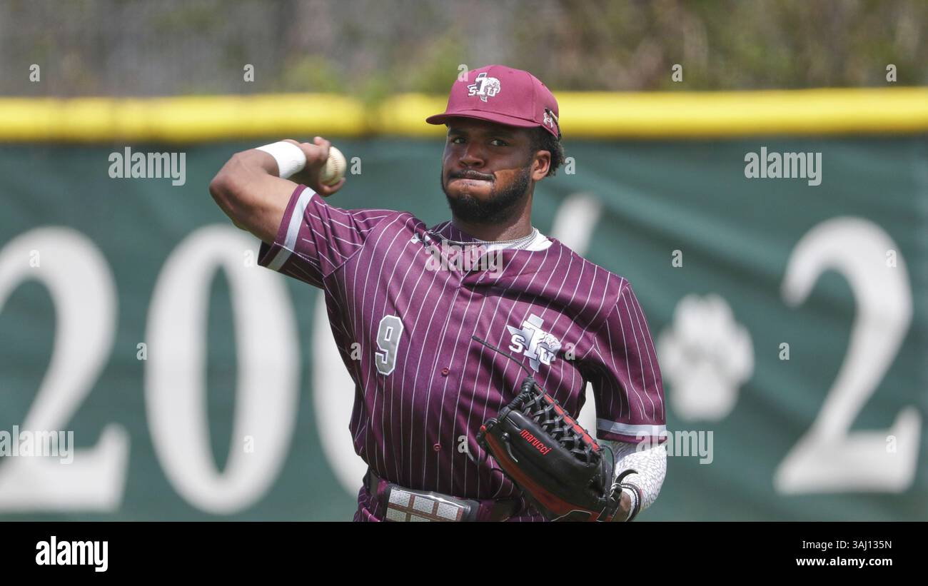 Texas Southern outfielder Evan Joubert during an NCAA baseball game ...