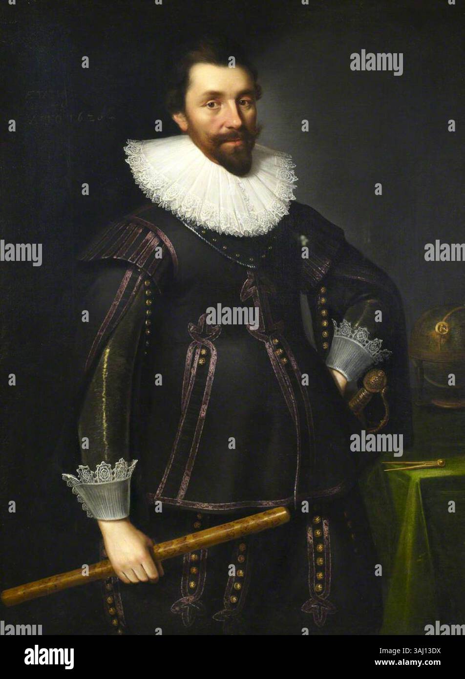 This portrait of Sir Thomas Love (d.1627), painted around 1620, is an ...