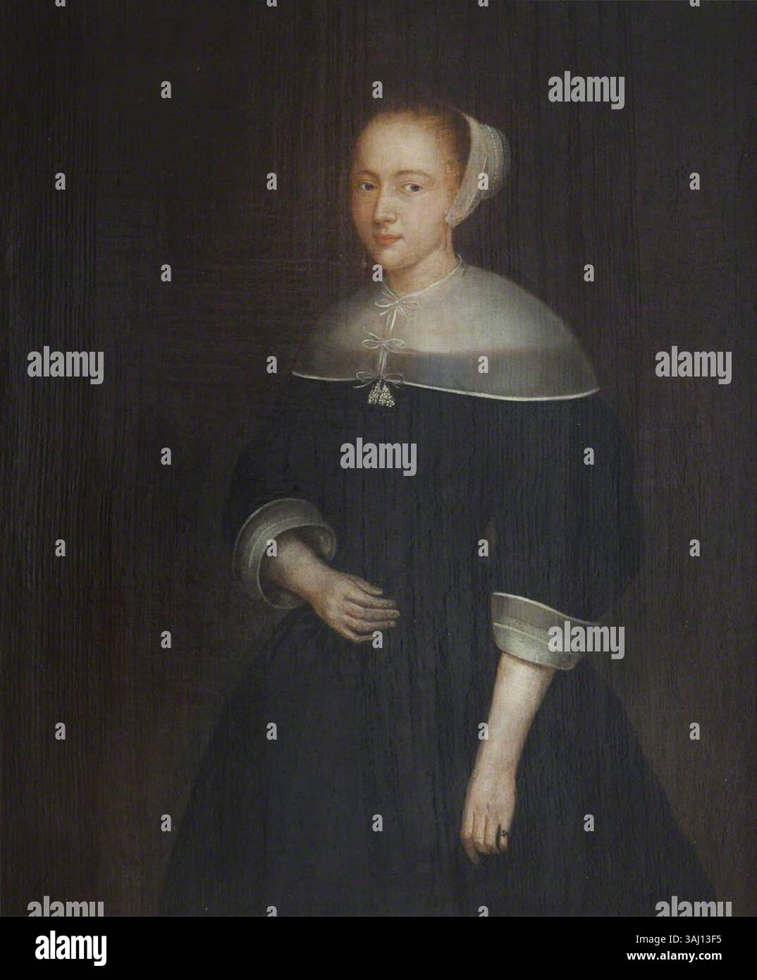 A portrait of an unknown young woman, painted in 1667 by an artist of ...