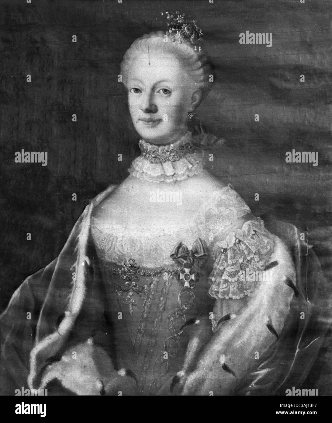 Portrait of Ernestine Augusta of Saxe-Weimar, wife of Ernest Frederick ...