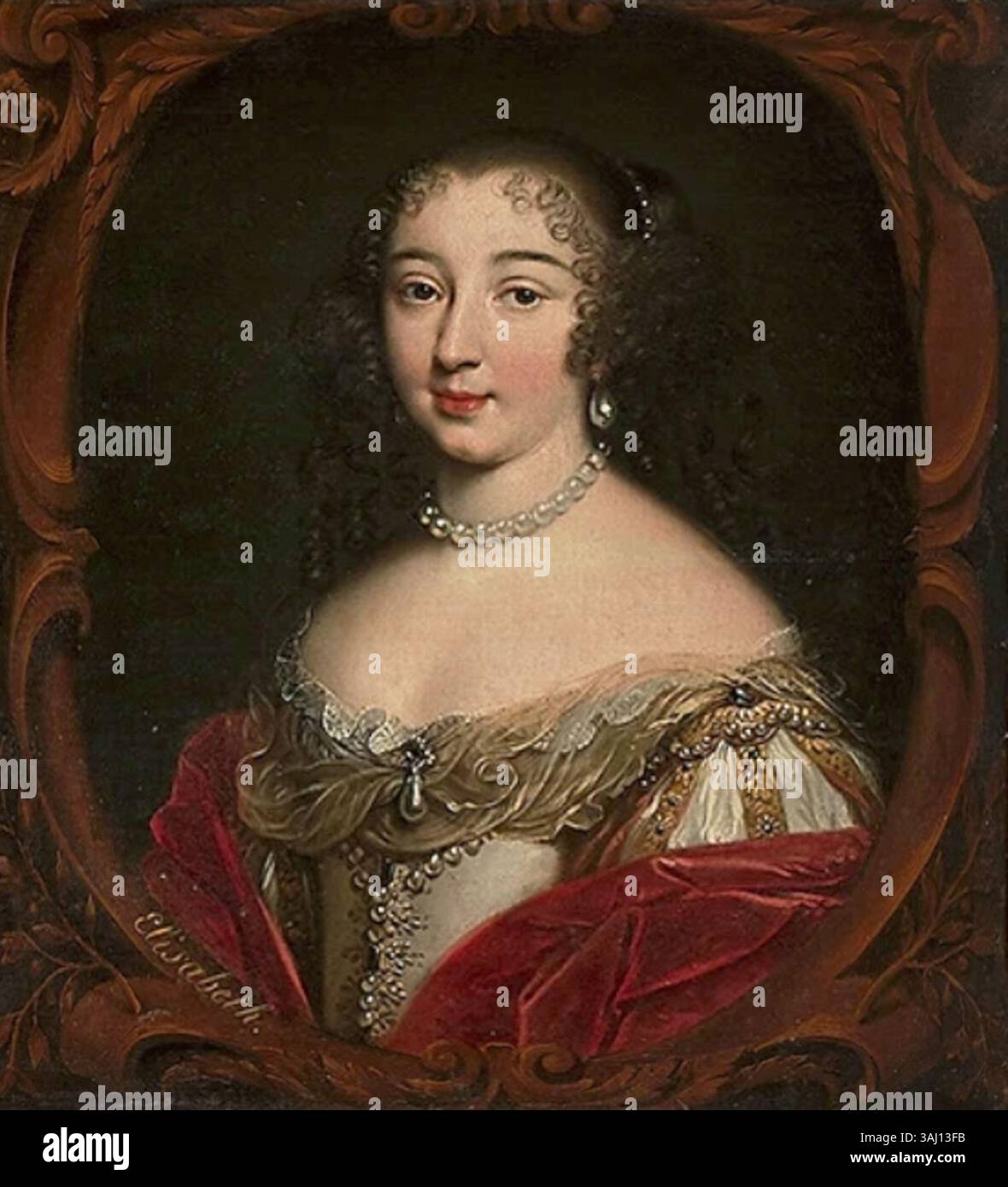 This 17th-century portrait, in the style of Pierre Mignard, depicts ...