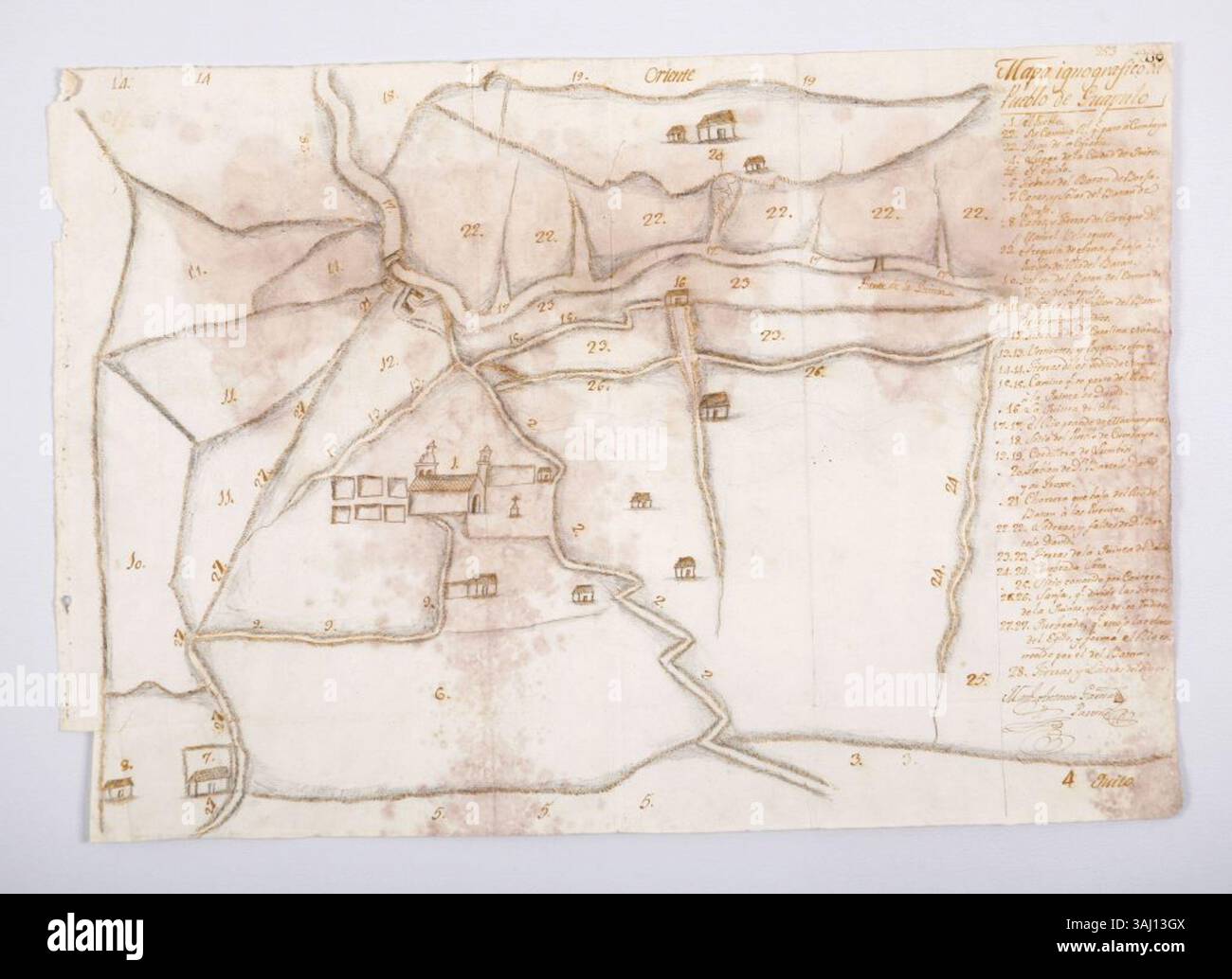 An 18th-century iconographic map of Guápulo, showcasing the town’s ...
