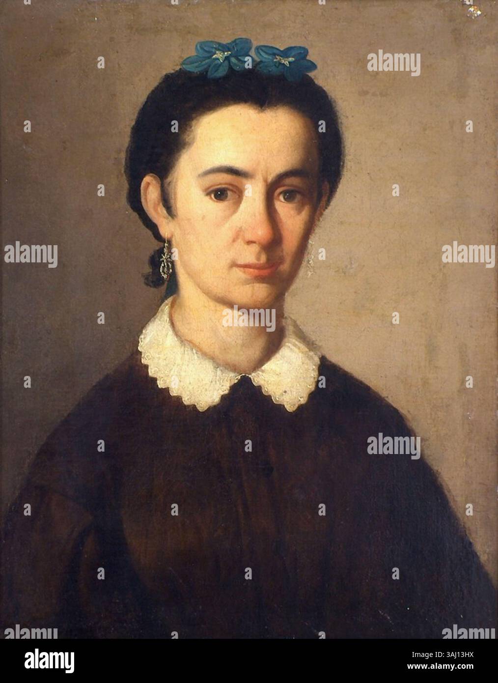 'Jelena Iri', painted by Ura Jaki in 1864, is an oil on canvas portrait ...