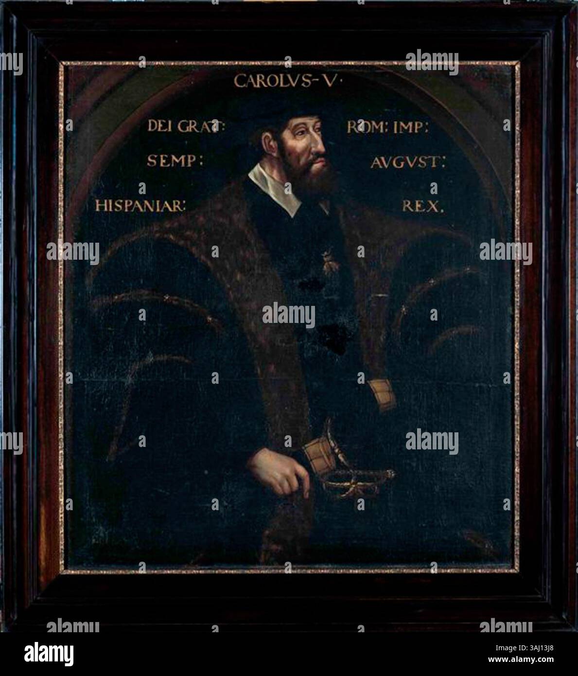 This 1599 oil on canvas portrait depicts Charles V, Holy Roman Emperor ...
