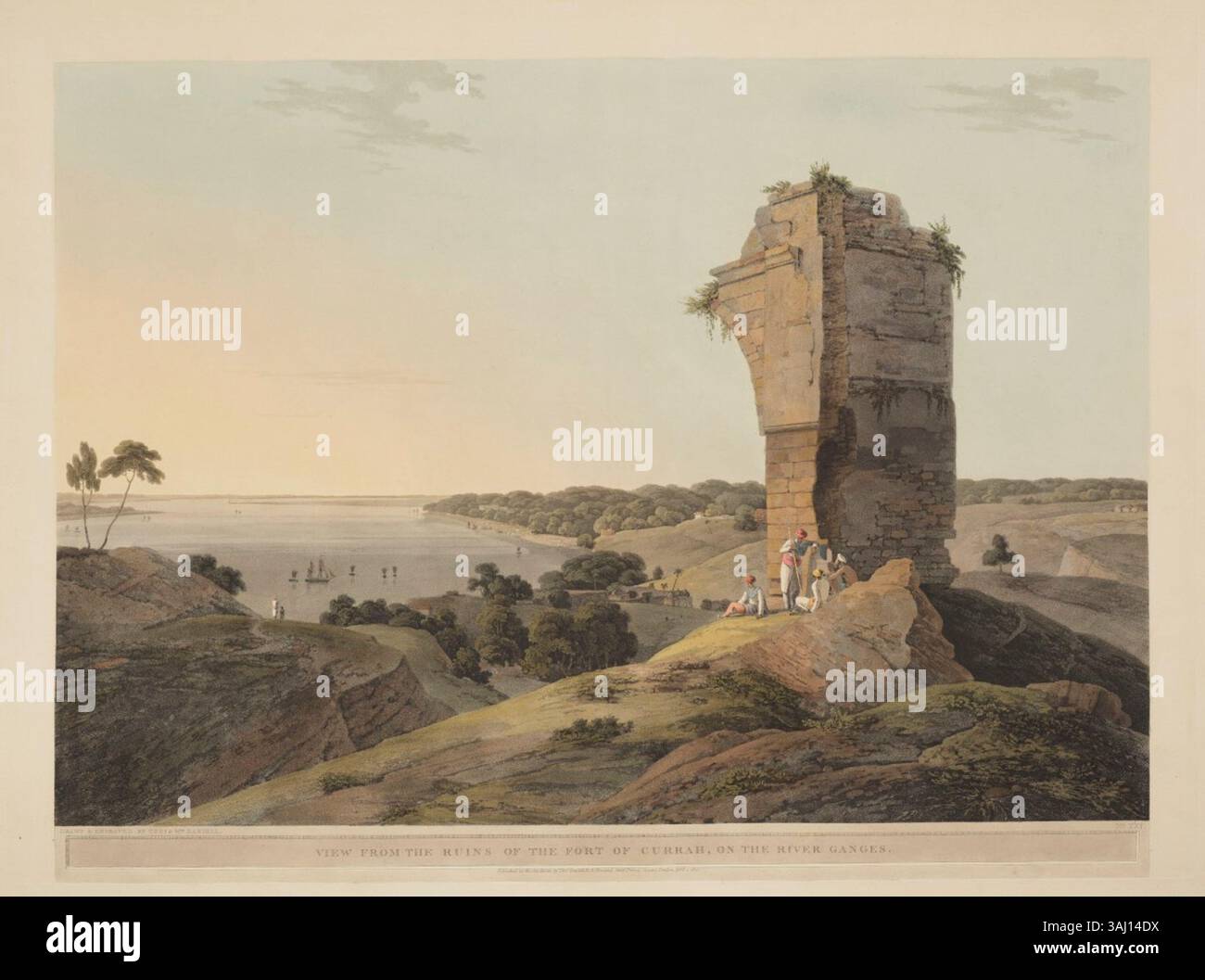 Thomas Daniell's 1801 print 'View from the ruins of the fort of Currah ...