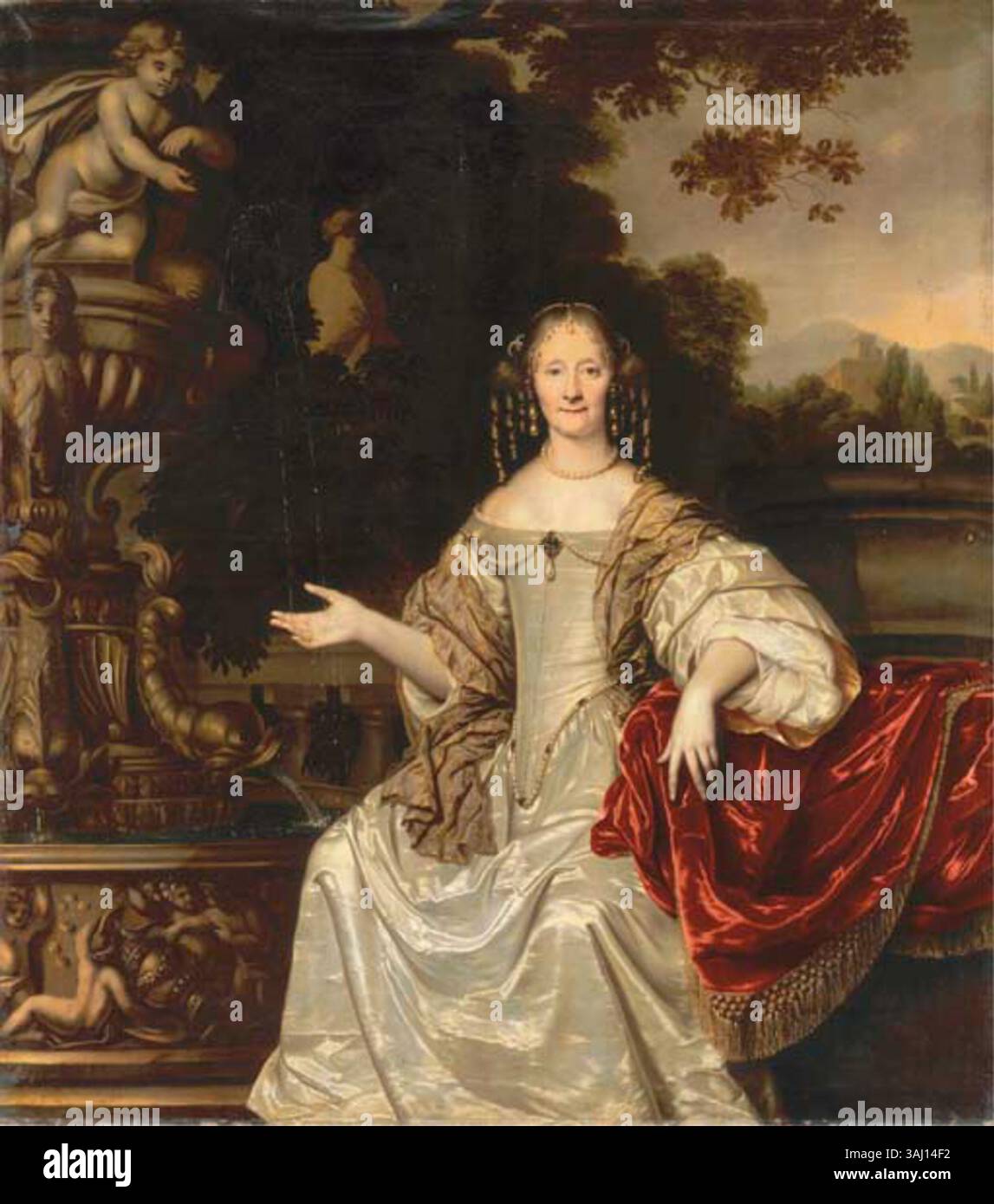 Pieter Nason's 1665 portrait of Cornelia Reynst (1615-1708), painted on ...