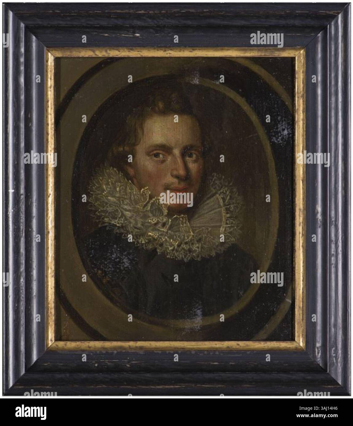 This miniature Dutch oil portrait, likely created between 1625 and 1634 ...